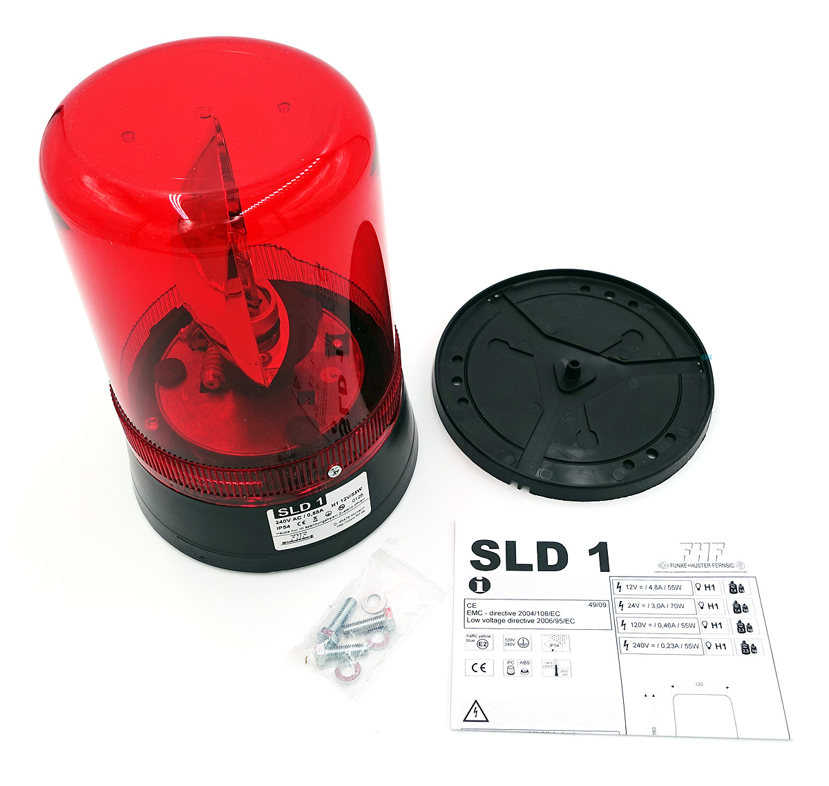 FHF Rotating mirror beacon SLD 1 230 VAC red 22200402