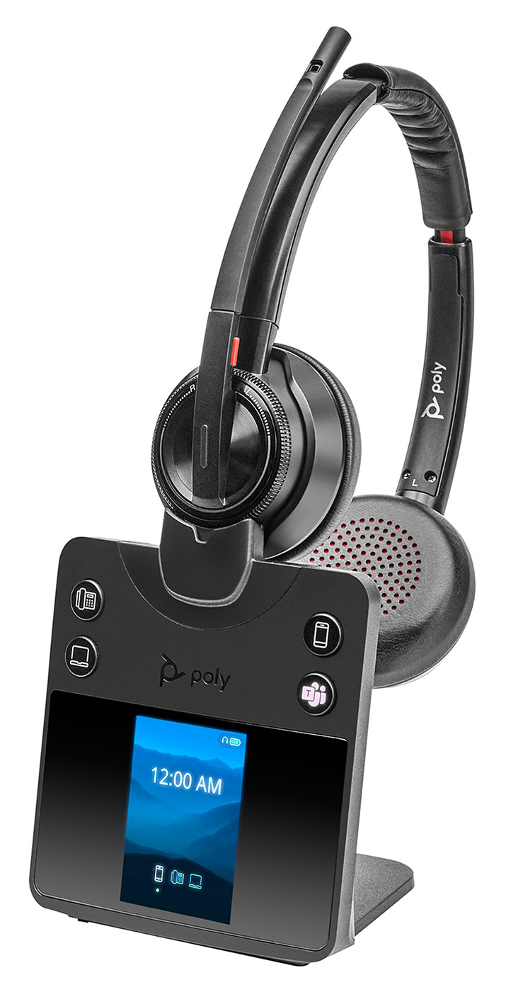 Poly Savi 8420 Office Stereo Microsoft Teams DECT 1880-1900 MHz Headset ...